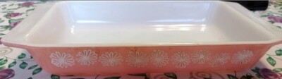 Pyrex Pink Daisy 1 1/4 Quart Rectangle Space Saver 548-B with Lid | eBay