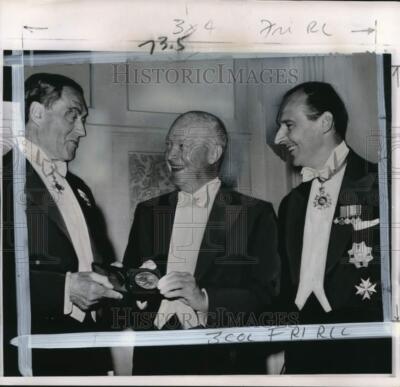 1963 Press Photo Ex-President Eisenhower, Hugh Bullock & David Ormsby ...