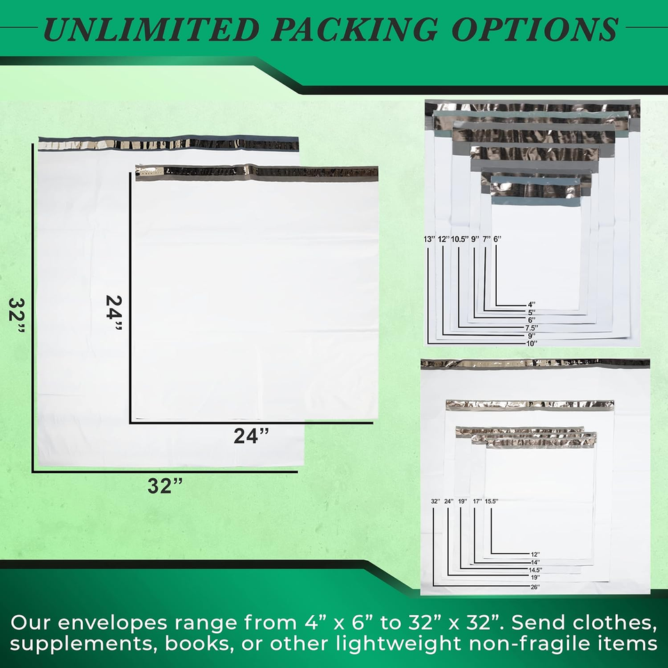 10 Pack White Poly Mailers Shipping Bags - Safe Shipping with 9X12 ...