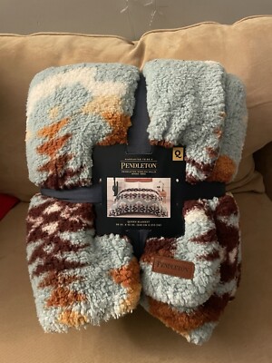 Pendleton Blanket Sherpa Fleece Reversible Washable Soft Avra Valley ...