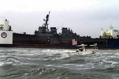 New 5x7 U.S. Navy Photo: Stricken USS COLE Aboard MV BLUE MARLIN After ...