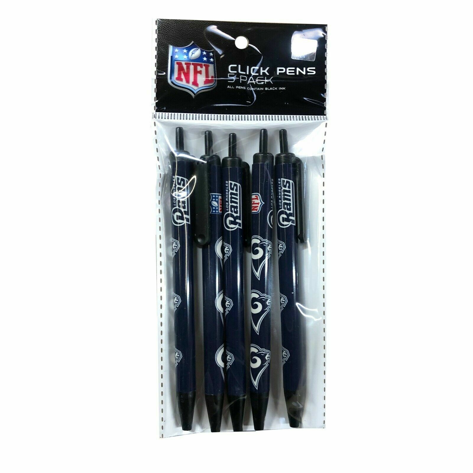 Football Team Los Angeles Rams Officially Licensed Black Ink Click Pens ...