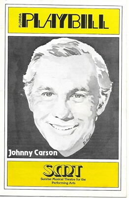 Johnny Carson Phyllis McGuire Playbill Sunrise Florida Musical Theater ...