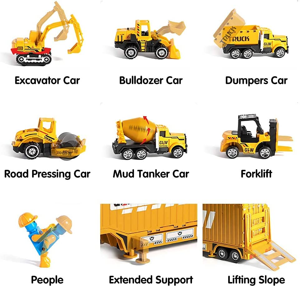 Construction Truck Car Toys for Kids Boys Engineering Vehicle Set ...