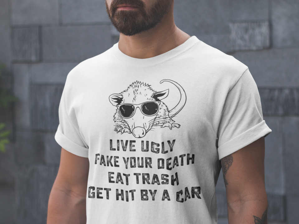 Possum Eat Trash Fake Your Death Opossum Meme Funny Shirts Novelty ...
