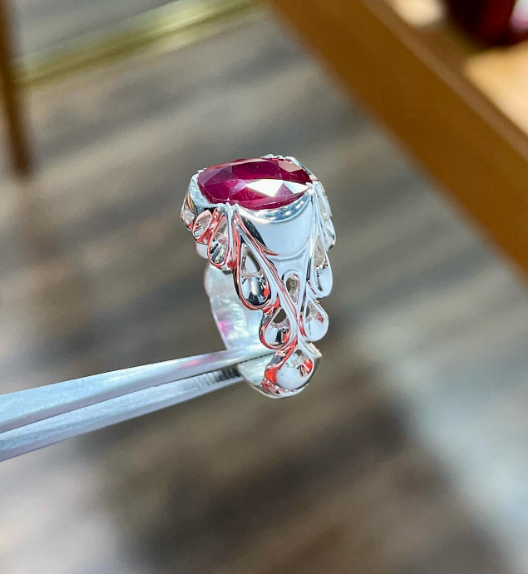 Natural Big Real Ruby Ring Unheated Untreated Ruby For Men Sterling ...