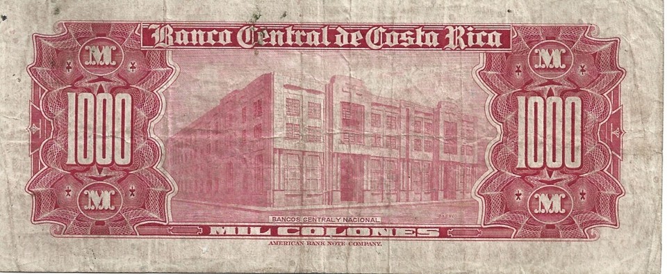 Costa Rica: 1000 Colones 1973 BCCR, Series A | eBay