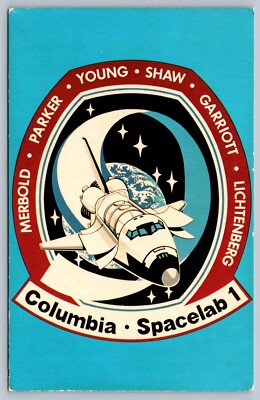 Postcard NASA Space Shuttle Columbia Spacelab 1 Insignia STS-9 Crew ...