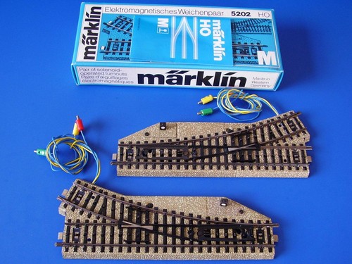 MARKLIN H0 - 5202 - Pair of Straight Switches - M Track - BOX // LN | eBay