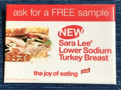 Sara Lee Advertising Turkey Sandwich Sample Button Pinback Lapel Pin ...