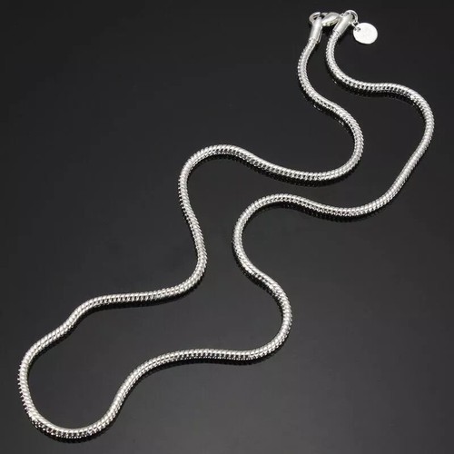 3MM 925 SOLID STERLING SILVER SNAKE CHAIN NECKLACE INCH SIZES HOT 18 ...