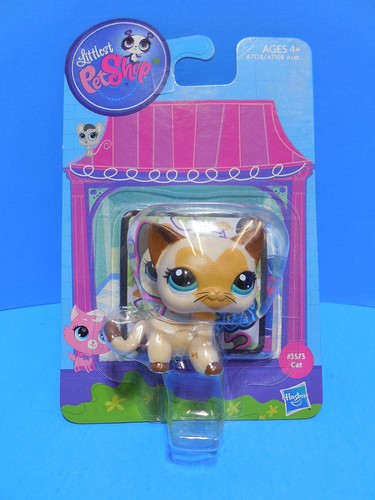 2013 LPS Littlest Pet Shop #3573 Shorthair Cat with Heart Face Damaged ...