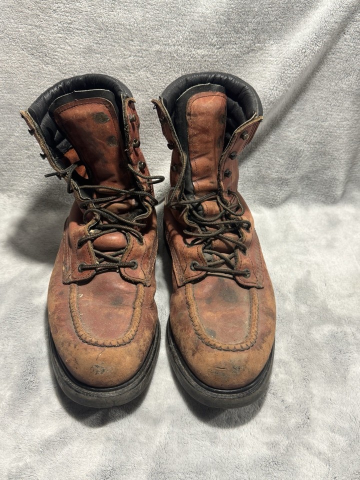 Men's Size 9.5 B Red Wing 402 Classic Super Sole Plain Moc Toe Boots ...