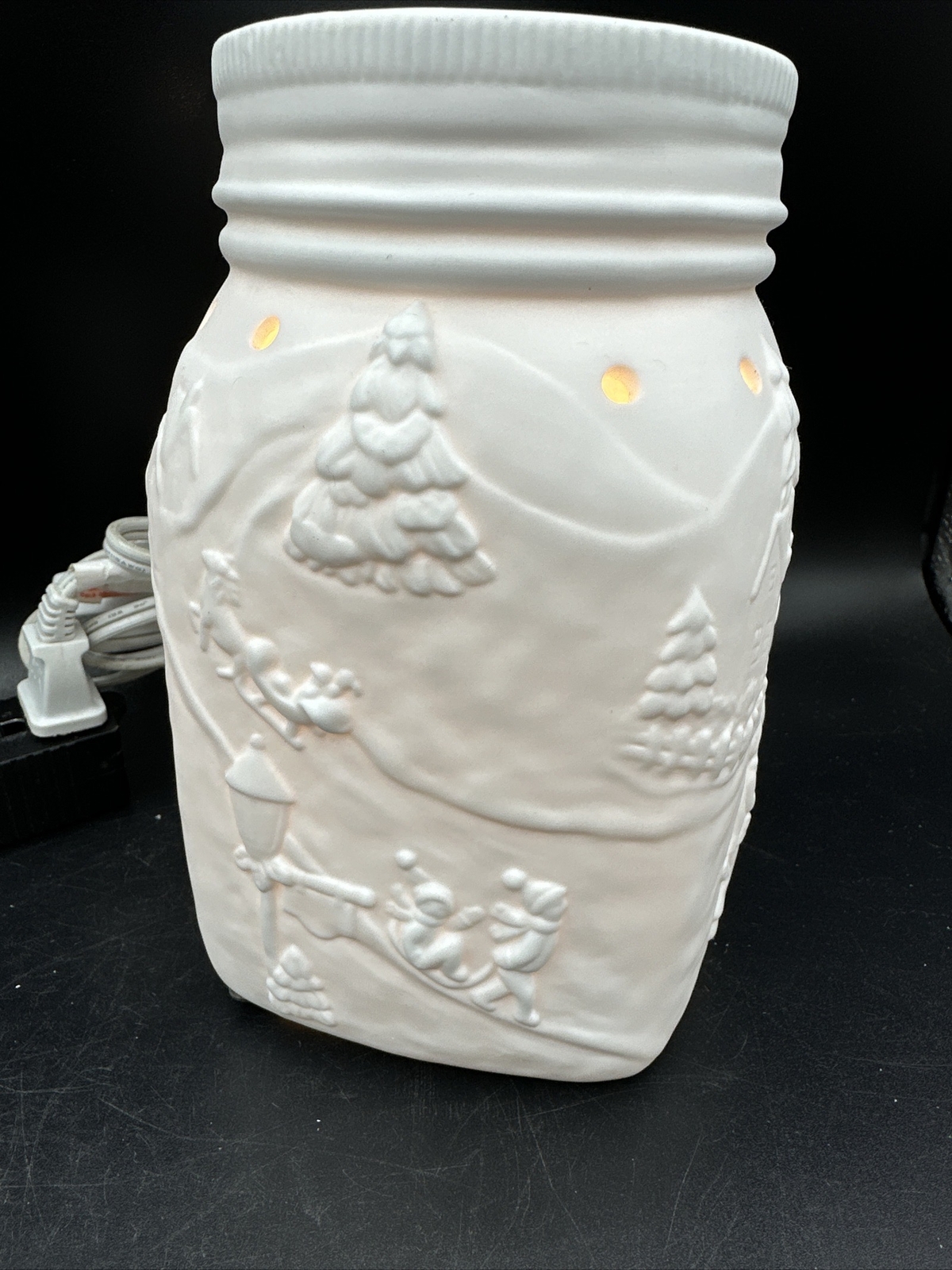 Scentsy Let It Snow Mason Jar Premium Electric Full Size Wax Warmer NEW ...