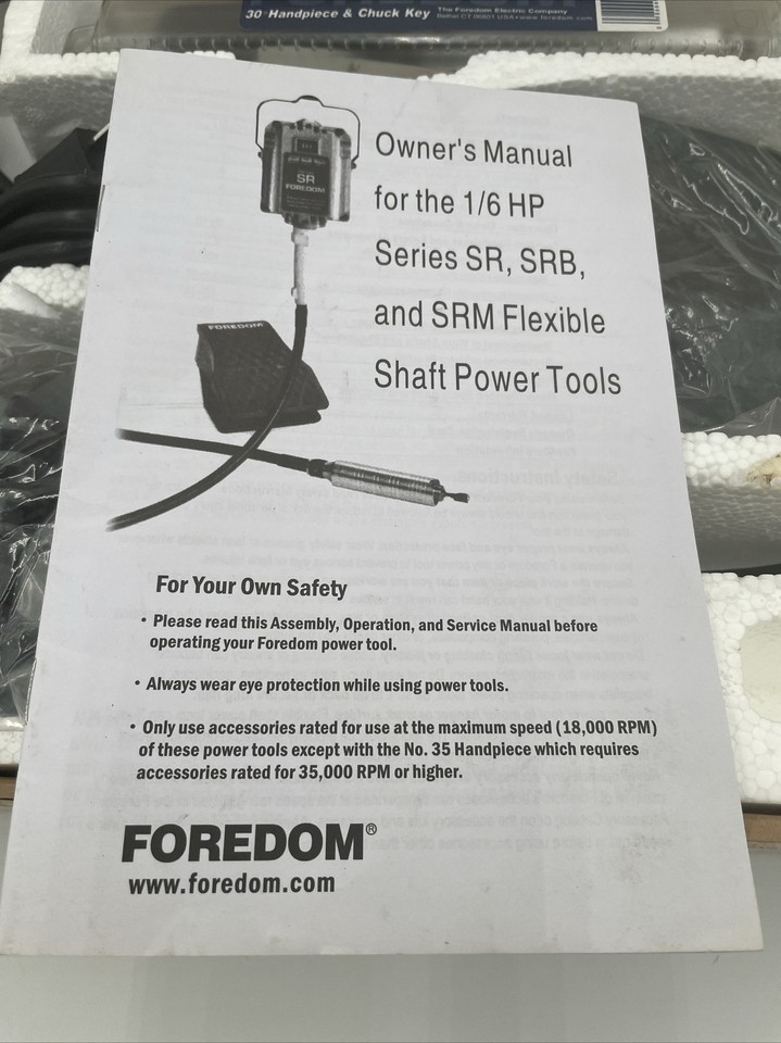 Foredom Series SR Flexible Shaft 1/6 HP 18,000 Rpm Power Tool USA | eBay