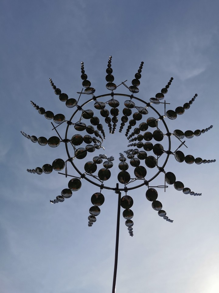 3D Magical Wind Powered Kinetic Windmill Metal Sculpture Spinner Garden ...