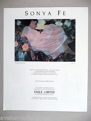 Sonya Fe Art Gallery Exhibit PRINT AD - 1989 ~~ Sleeping with My Finch ...
