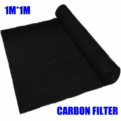 1x1m 3mm Black Home Air Conditioner Activated Carbon Purifier Pre ...