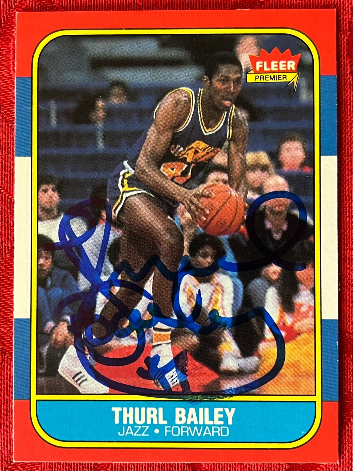 THURL BAILEY 1986-87 Fleer #6 Signed AUTO Autograph Card Rookie Utah ...