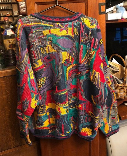 COOGI 90s Vtg Australia Colorful BIGGIE Animals Bird Print Sweater XL ...