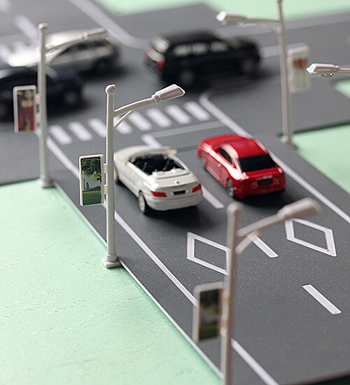 1:64 Scale Diorama City Road Model Crossroad T-junction Scene Display ...