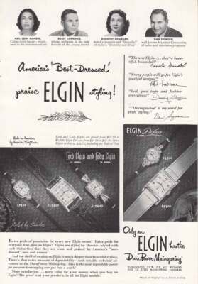 1950 Elgin Watch: Lord Elgin and Lady Elgin Vintage Print Ad | eBay