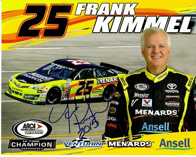 Frank Kimmel Signed NASCAR ARCA Menards Racing Promo 8x10 Photo #11 | eBay