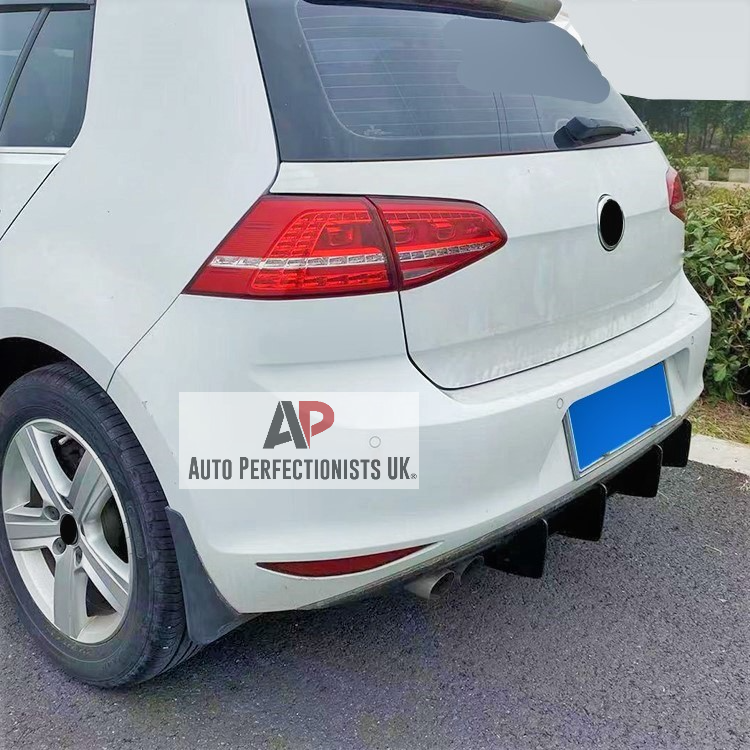 VW Golf MK7 TSI TDI Rear Blade Style Shark Fin Diffuser 2013-16 Spoiler ...