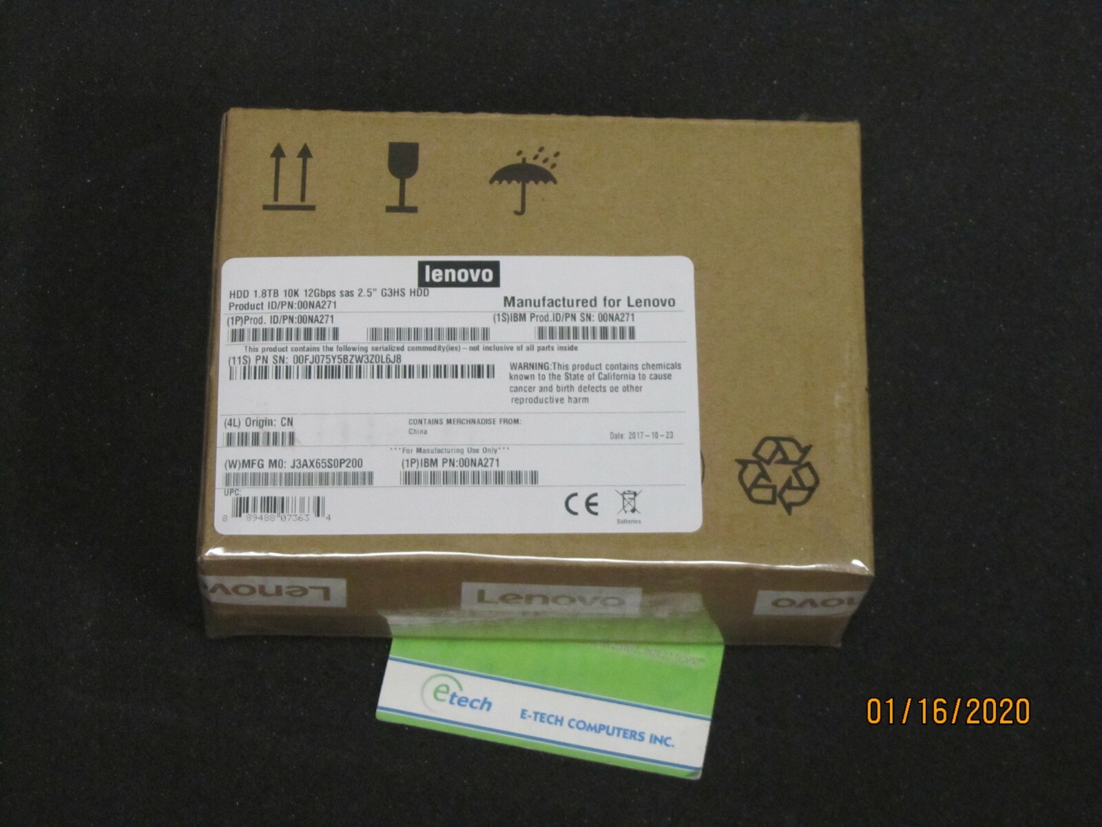 00NA271 00NA272 – Lenovo 1.8TB 10K 512e 12Gbps SAS 2.5" G3HS HDD System ...