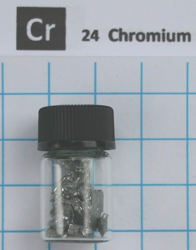 5 gram 99.8% Chromium Chrome metal pieces in glass vial element 24 ...