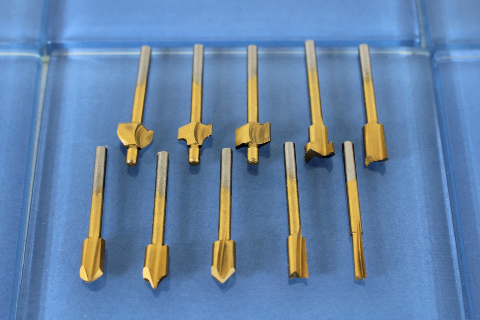 TEMO 10 PC High Speed Steel HSS TITANIUM ROUTER BITS Set 1/8" SHANK ...