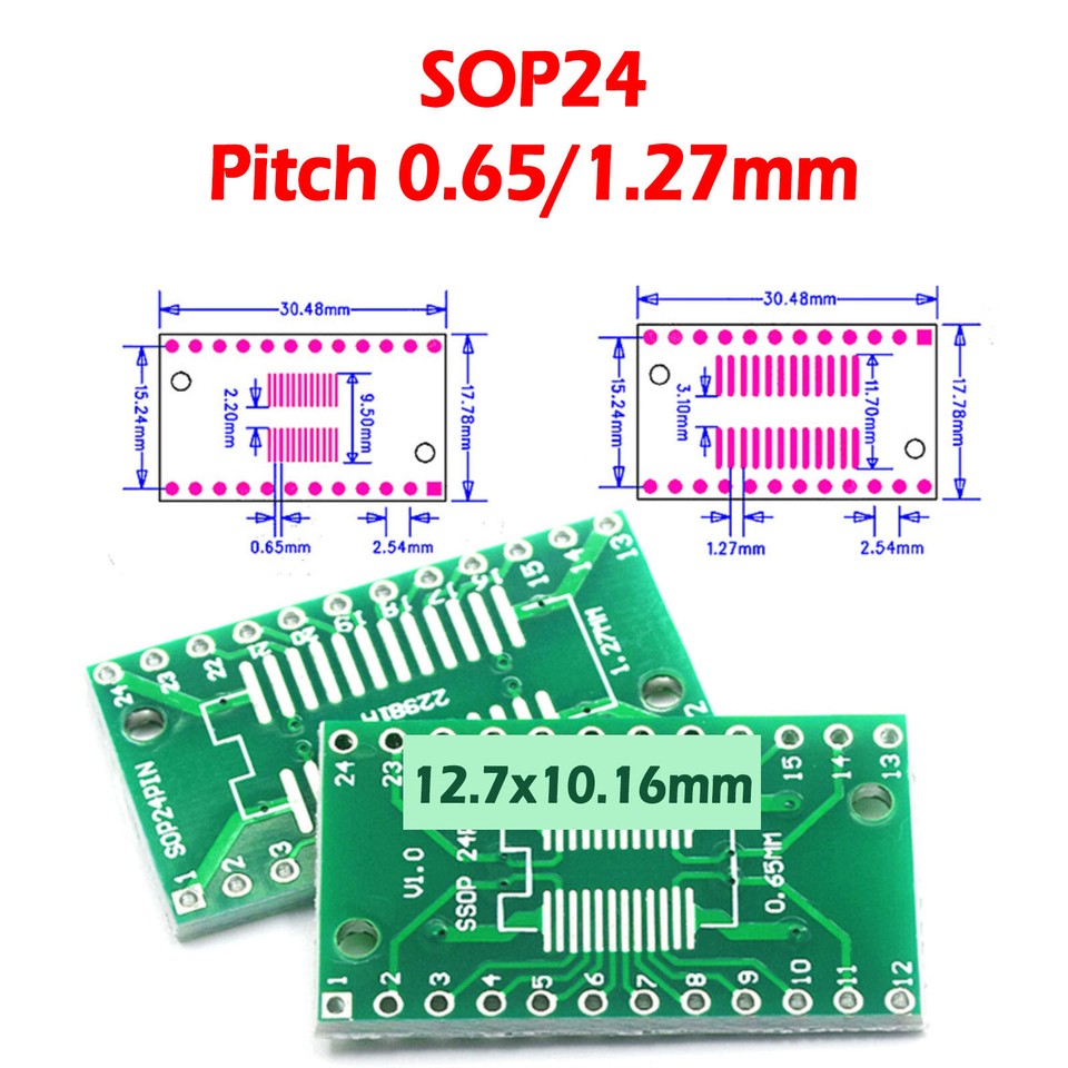 SOP SOT TQFP QFN to DIP Adapter Converter PCB Board Multiple Pitch 0.5 ...