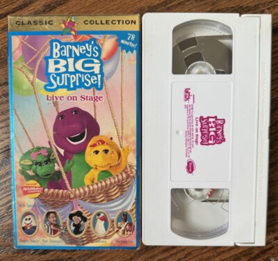 Barneys Big Surprise Live on Stage VHS 1998 White Tape Kids Barney ...