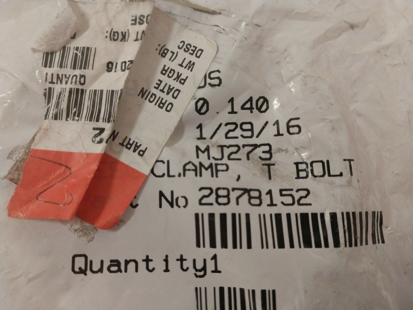 Genuine Cummins 2878152 T Bolt Clamp | eBay