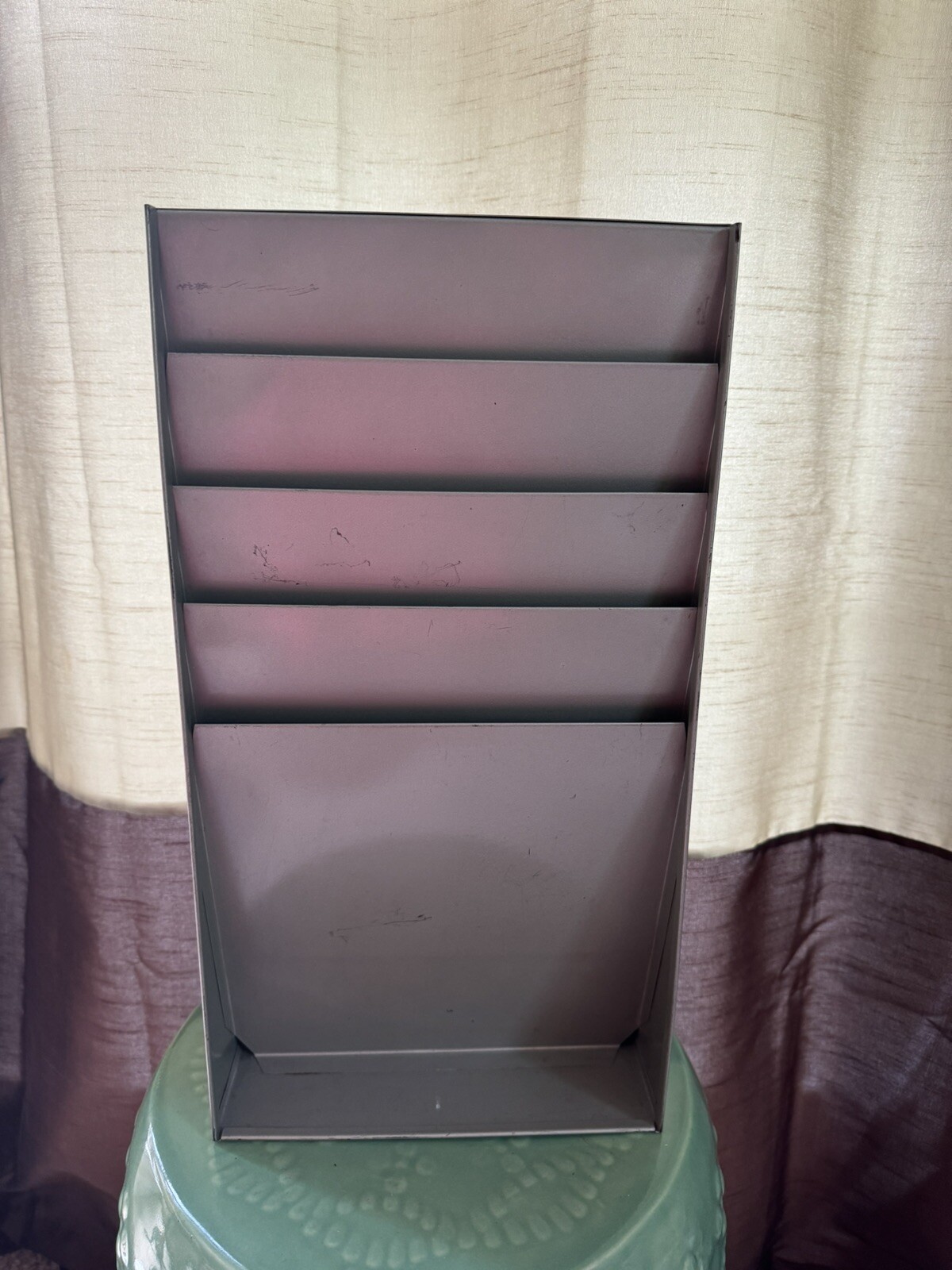 Vtg Curmanco Metal Wall Paper Holder Organizer Office MCM Industrial 4 ...