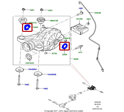 GENUINE LAND ROVER REAR DIFFERENTIAL SEAL RANGER ROVER SPORT LR3 LR4 ...