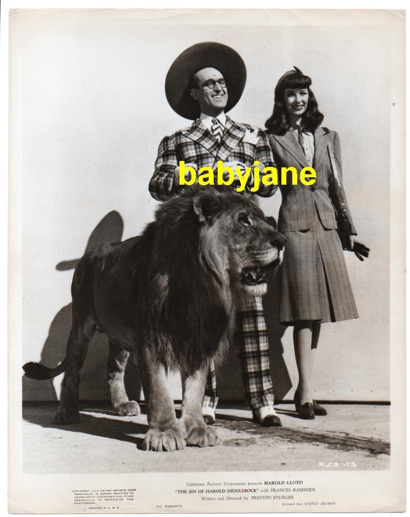 HAROLD LLOYD FRANCES RAMSDEN VINTAGE 8X10 PHOTO 1946 SIN OF HAROLD ...