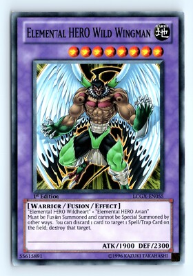 Yu-Gi-Uh Elemental HERO Wild Wingman #LCGX-EN055 Legendary Collection 2 ...