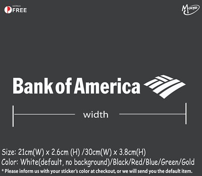 Bank of America Sticker Decal -Reflective/Metallic Color Decal Best ...