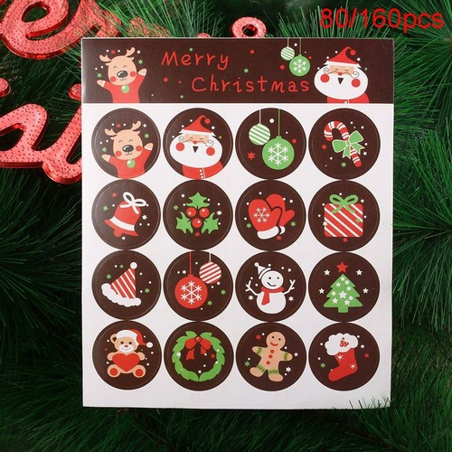 Xmas Tree Gift Boxes Merry Christmas Stickers Seal Label Festival ...