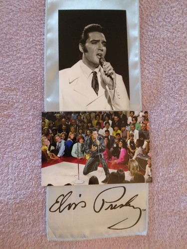 ELVIS PRESLEY SIGNATURE BLUE SCARF&1968 COMEBACK/IF I CAN DREAM PHOTOS ...