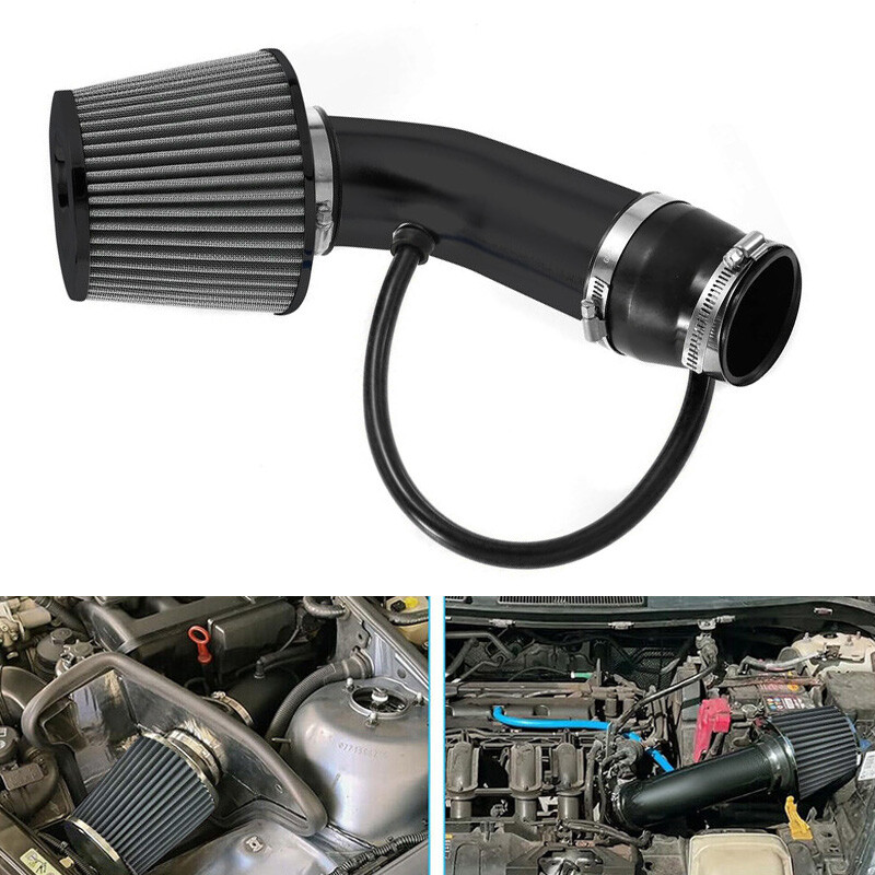 Car Cold Air Intake Filter Induction Kit 3" Pipe Aluminum Power Flow ...