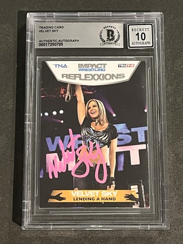 VELVET SKY 2012 TRISTAR TNA IMPACT SIGNED AUTOGRAPHED CARD BECKETT BAS ...