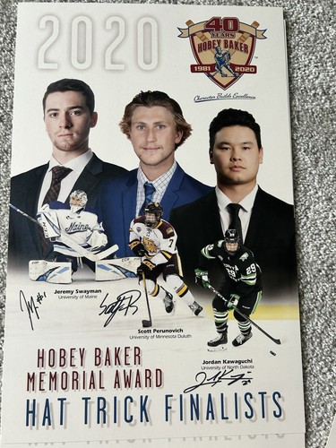 Jeremy Swayman + Signed Autographed Poster NHL Hobey Baker Young Guns ...