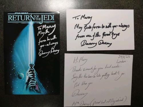 DANIEL D'ARCY As STORMTROOPER Hand Signed 4X6 PHOTO & CARD & NOTE ...