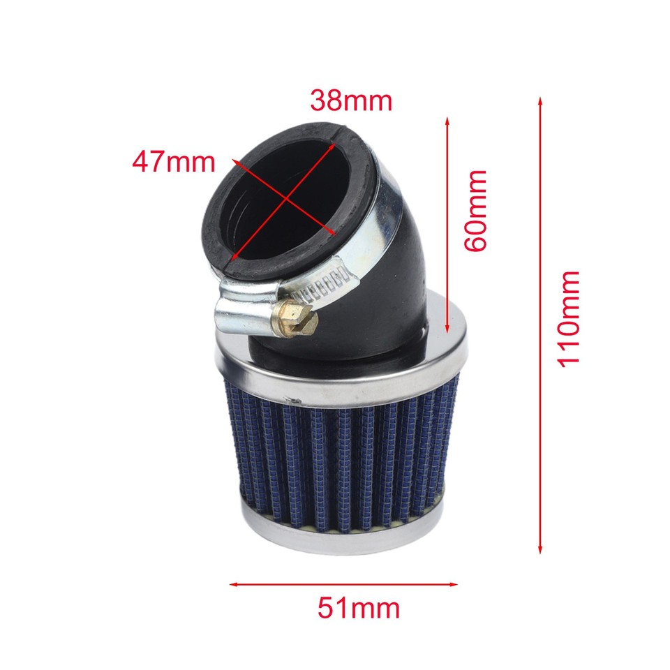 For Off-road Riding 38mm Air Filter Elbow Cone Intake Bent Rubber Tube ...