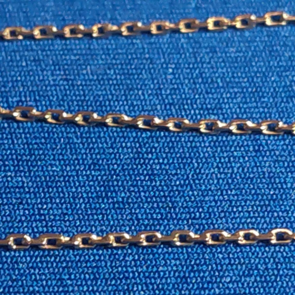 STUNNING 14ct 585 14K Gold CHAIN 17.5" 44.5cm LONG 0.9mm 1.67g NECKLACE ...