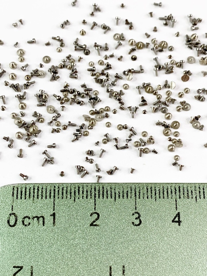 100 Watch Screws Tiny Steampunk Altered Art Parts Watchmaker Lot Repair ...