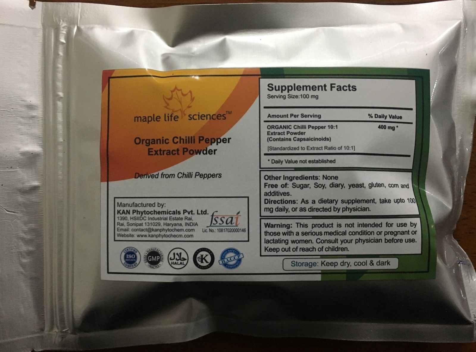 Organic Red Chilli Pepper 10:1 Extract Powder Capsaicin No fillers Pure ...