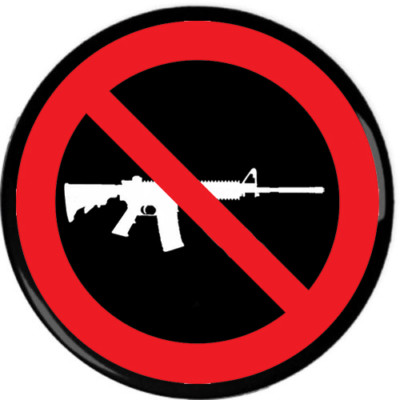 Anti-Assault Rifle Pin-Back Button 6 Sizes Anti-Gun Stop The Violence ...